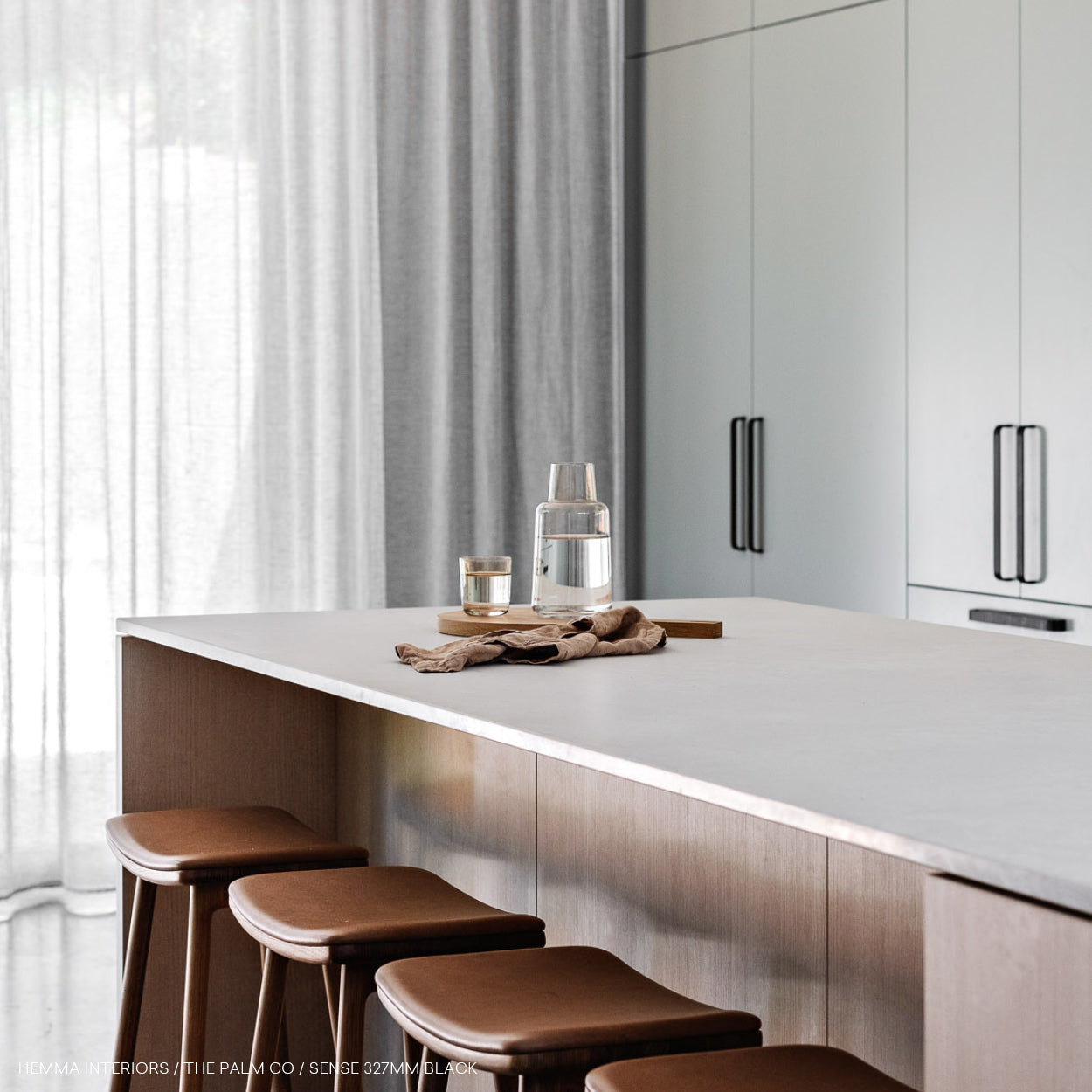 Sense Handle – Lightweight Black Cabinet Handles – Linear Standard