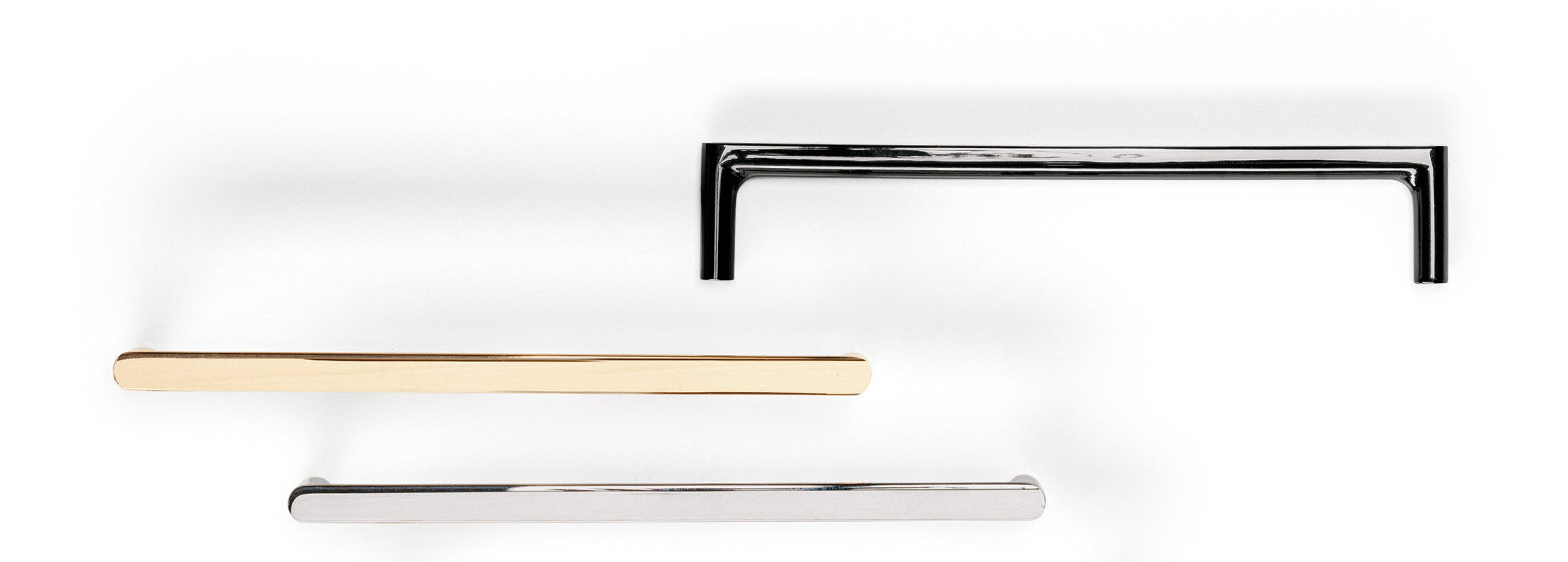 Pura Handle: Slim Polished Brass Cabinet Handles – Linear Standard